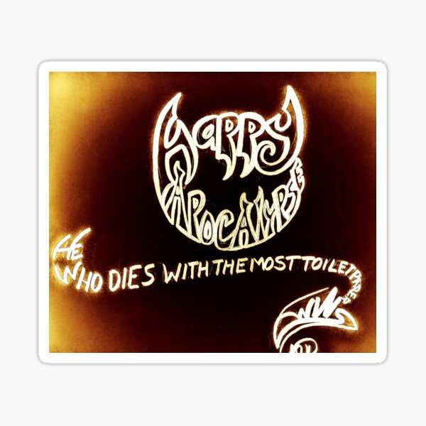 "Happy Apocalypse" Sticker for Sale by DoubleBrandy | Redbubble