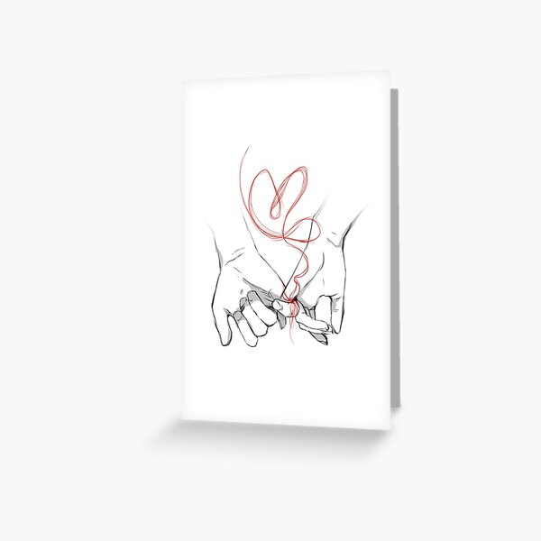 "Soulmate: Red String of Fate" Greeting Card for Sale by RejectGroan ...