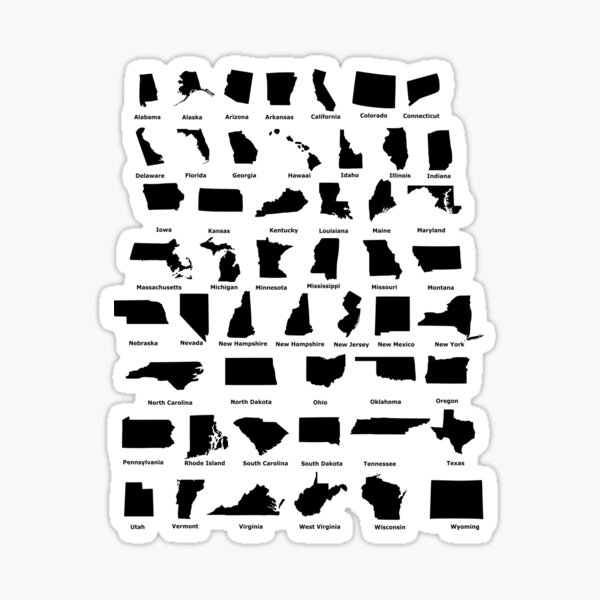 "United States 50 States" Sticker for Sale by sweetsixty | Redbubble