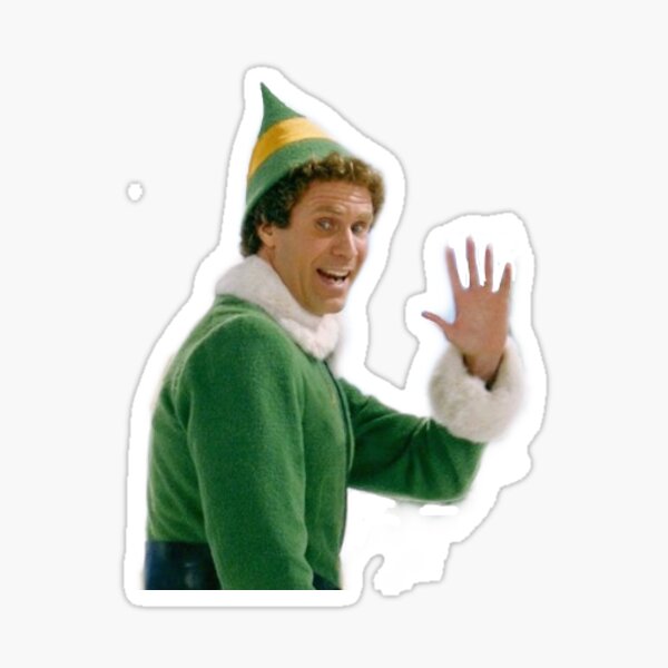"Will Ferrell As Elf" Sticker for Sale by abigailclairej | Redbubble