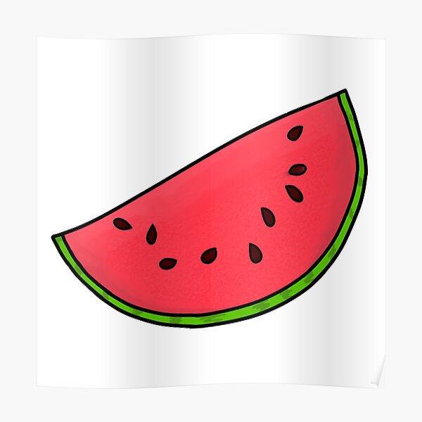 "Cartoon Watermelon Slice" Poster for Sale by unusualshops | Redbubble