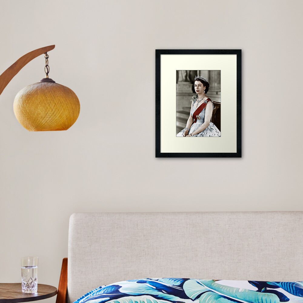 "Queen Elizabeth II" Framed Art Print for Sale by Kenobass | Redbubble