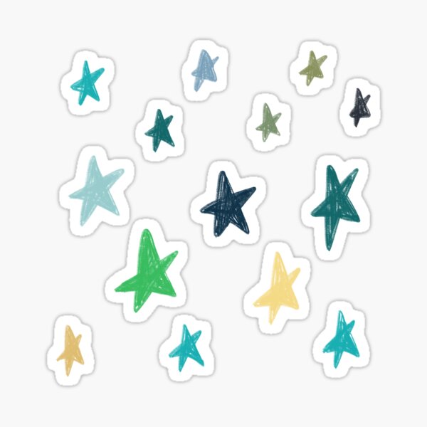 "mini cool star sticker pack green blue" Sticker for Sale by kacarne1 ...