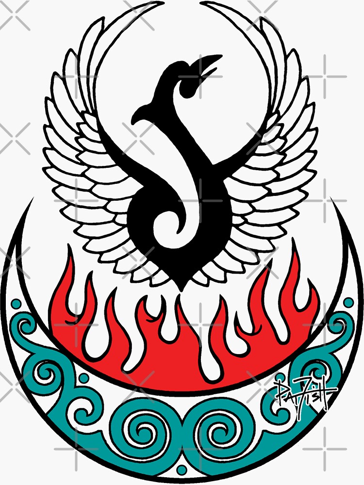 "Pictish Crescent Rising Phoenix" Sticker for Sale by patfish | Redbubble