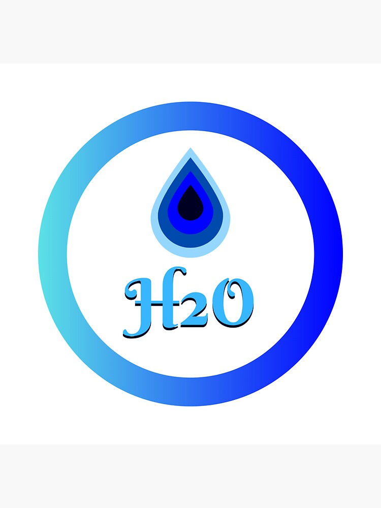 "Water Molecule H2O Logo Design" Sticker for Sale by DustMako | Redbubble