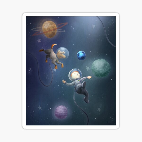 "Football in Space" Sticker by IOMAprints | Redbubble