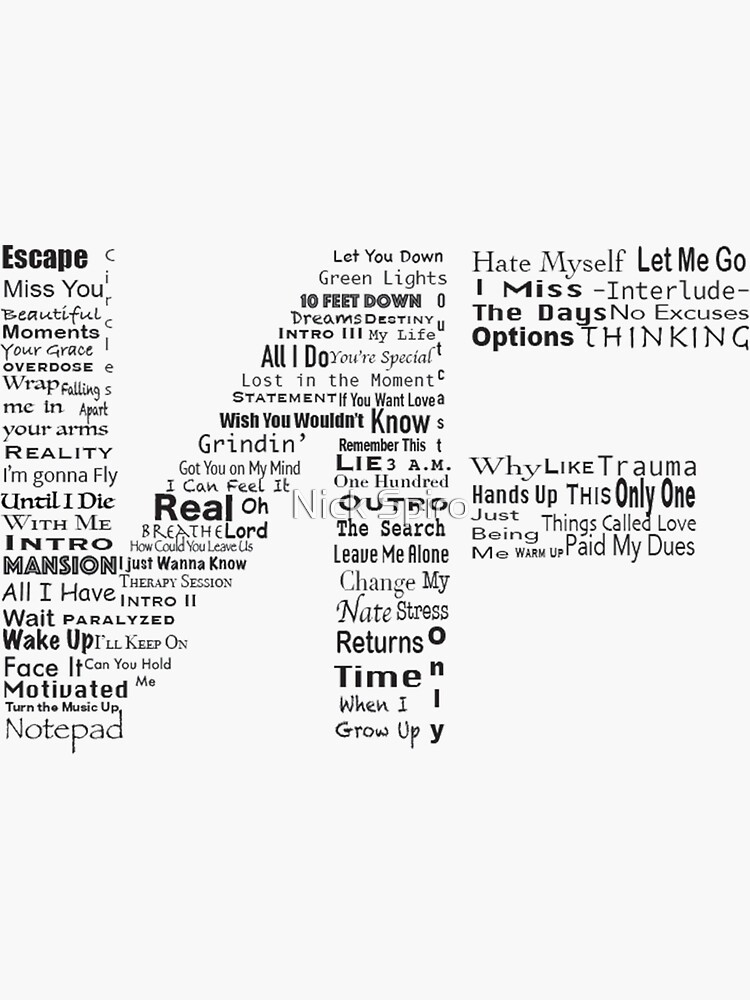 "NF Logo Songs" Sticker for Sale by Spiro32 | Redbubble