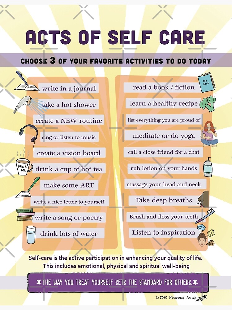 "Self Care Poster - Mindfulness - self help " Poster for Sale by ...