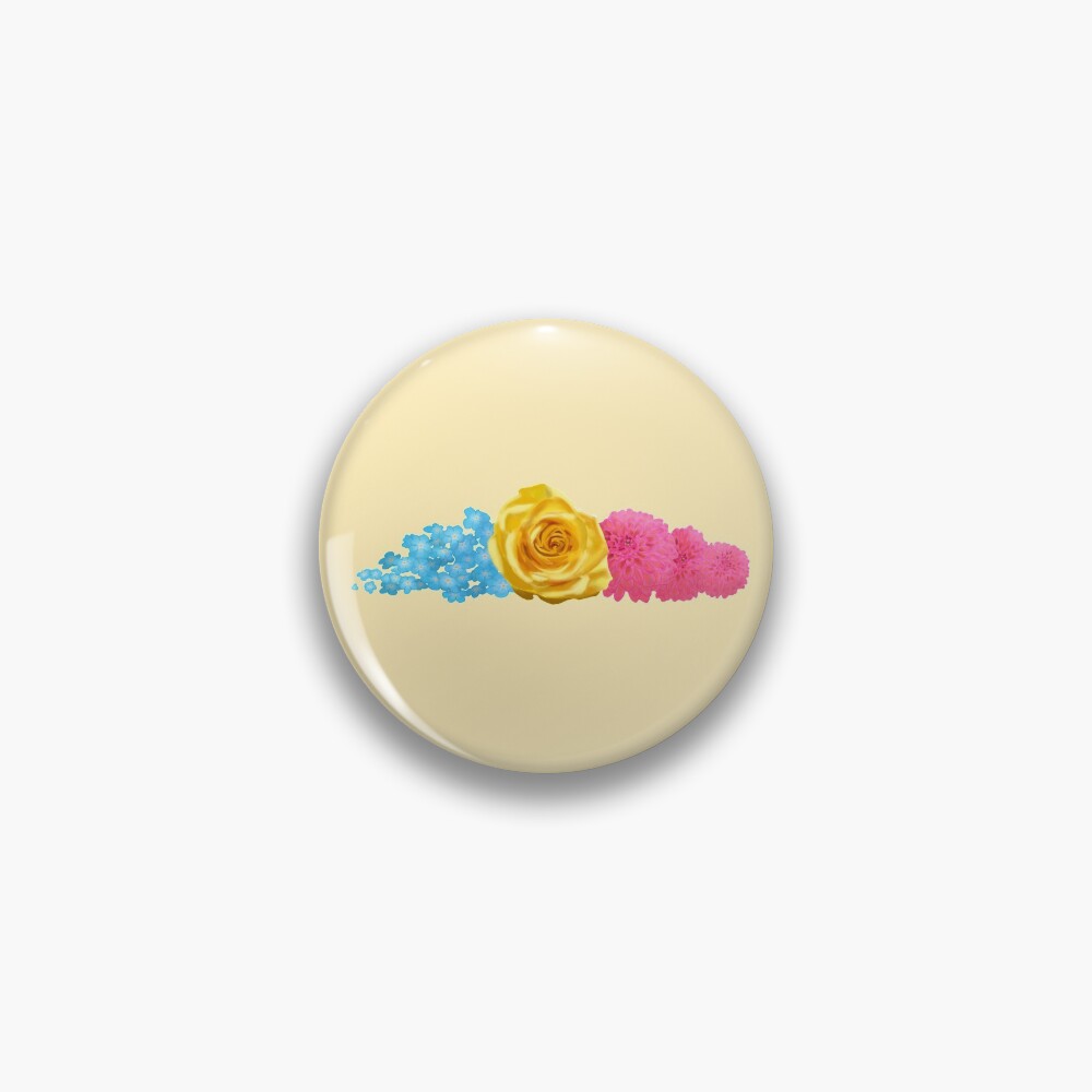 "subtle pan pride flowers" Pin for Sale by LittleFinds | Redbubble