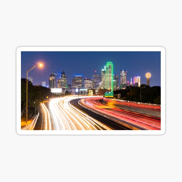 "Dallas Skyline during rush hours" Sticker for Sale by RaulCano82 ...