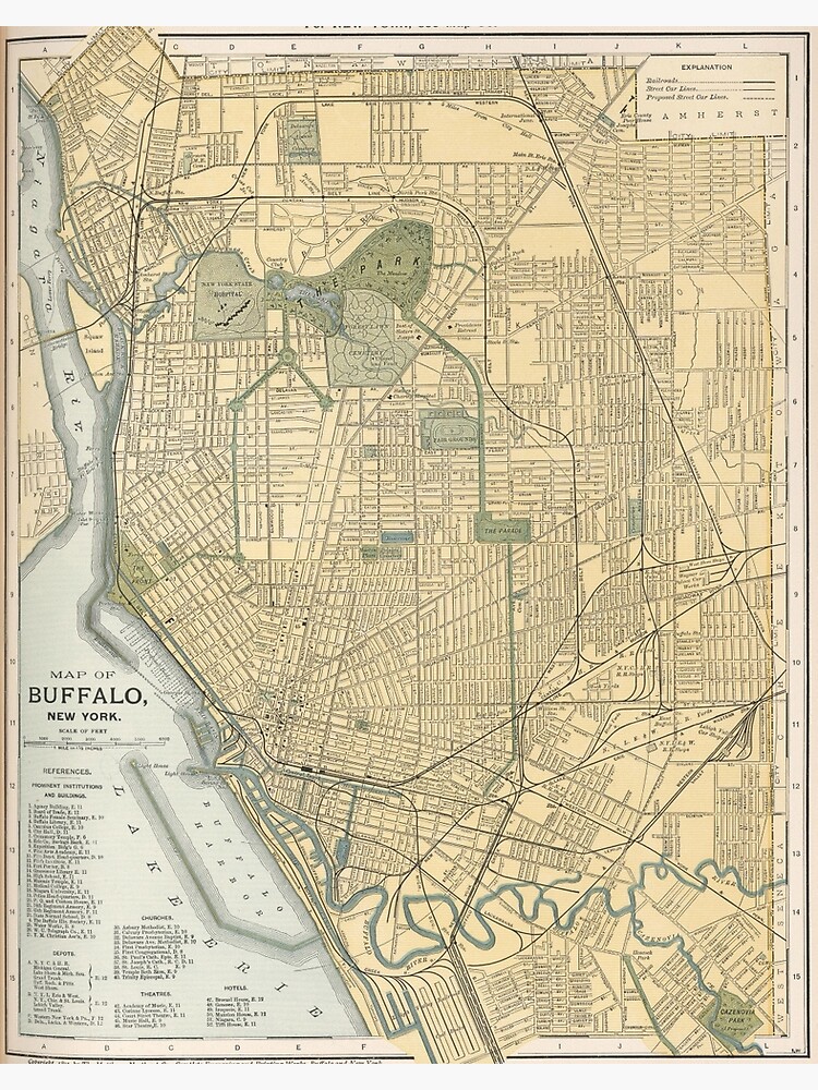 "Vintage Map of Buffalo New York (1891)" Poster for Sale by ...