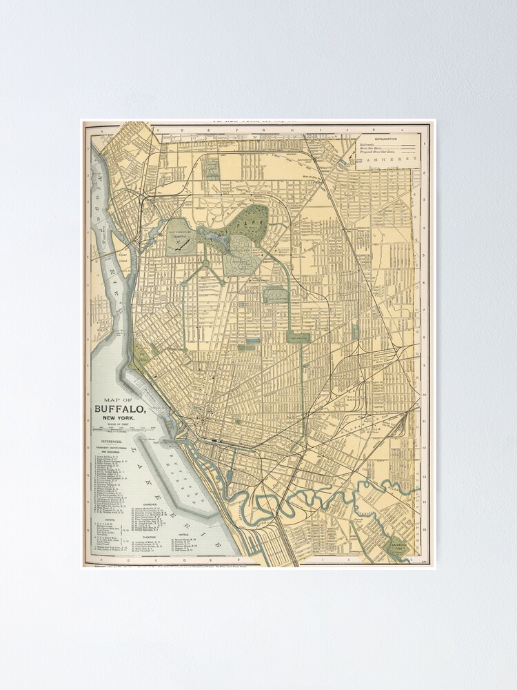 "Vintage Map of Buffalo New York (1891)" Poster for Sale by ...