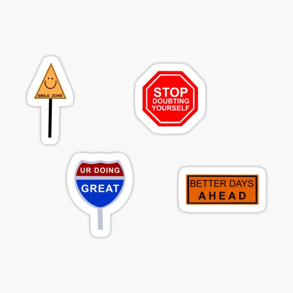 "Positive road signs" Sticker by Rachelrosen23 | Redbubble