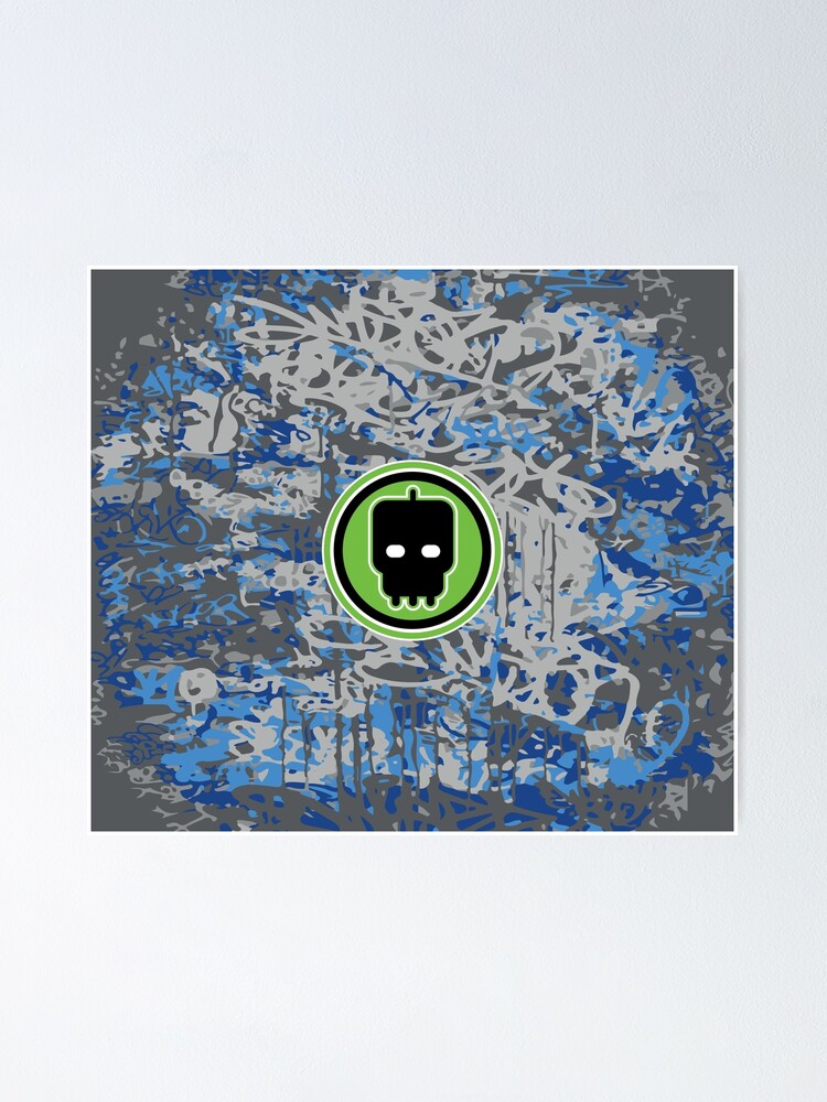 "Alien skull logo on graffiti wall" Poster for Sale by vaughanduck ...