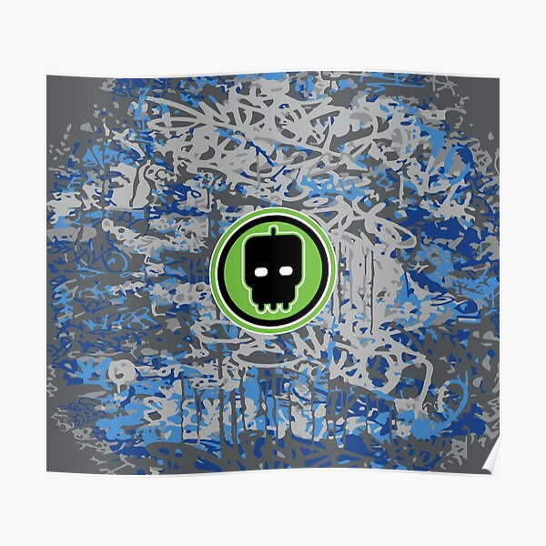 "Alien skull logo on graffiti wall" Poster for Sale by vaughanduck ...