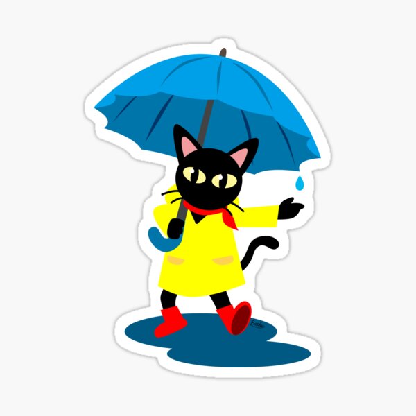 "Raining" Sticker by BATKEI | Redbubble