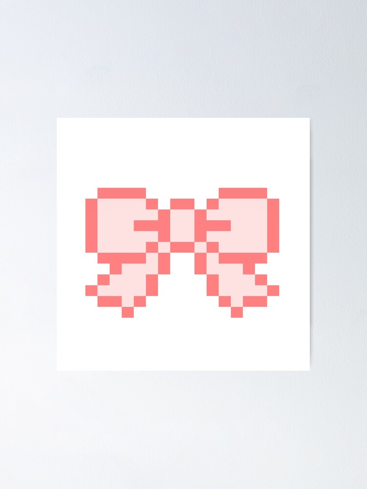 "Kawaii pink pixel art bow" Poster for Sale by AlexJaneLively | Redbubble
