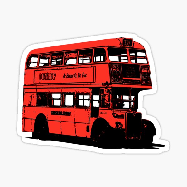 "Vintage Red Double Decker London Bus" Sticker for Sale by Edward ...