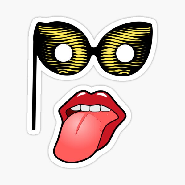 "Invisible girl on Venetian mask/open mouth." Sticker by RonaldKitama ...
