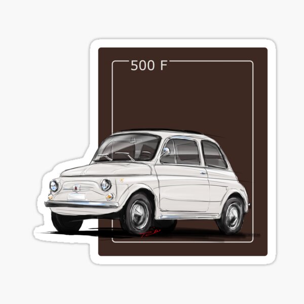 "Fiat 500 F" Sticker for Sale by RDisegno | Redbubble