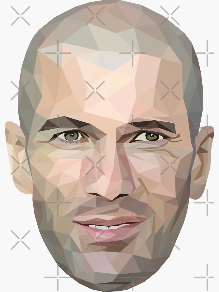 "Mighty Zinedine Zidane low poly art" Sticker by kingswag | Redbubble