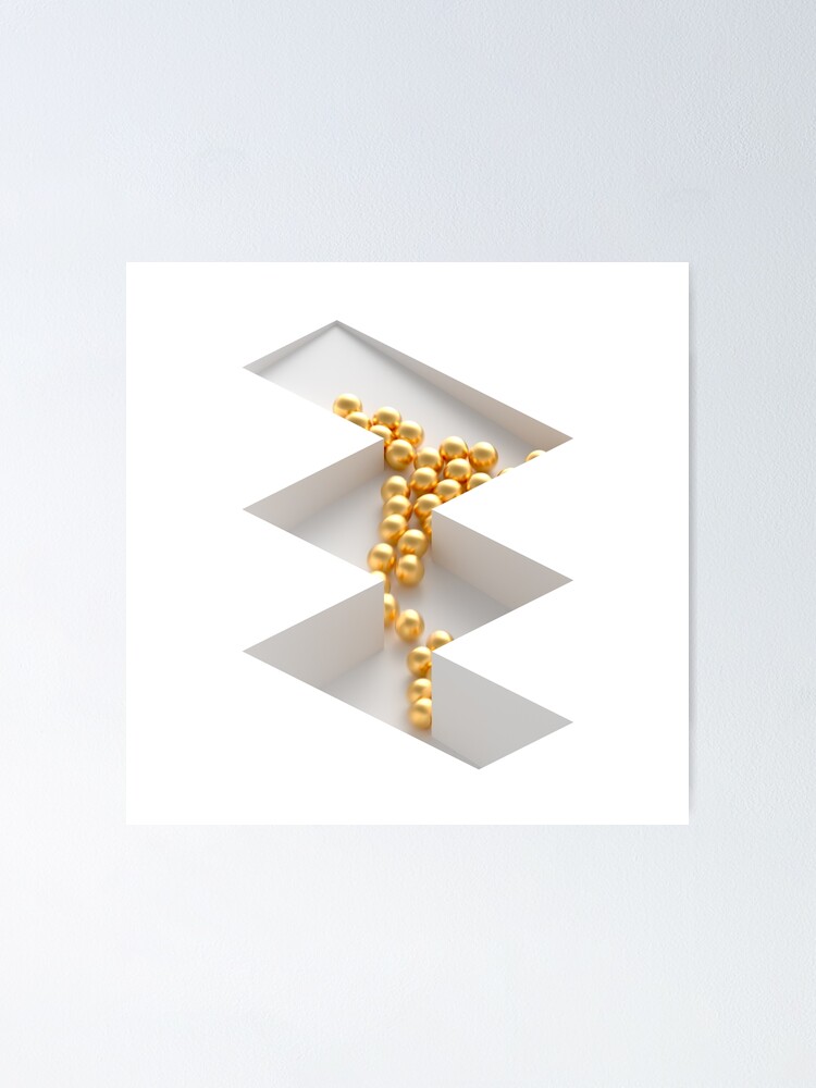"Zigzag marble run with gold balls and movement" Poster for Sale by ...