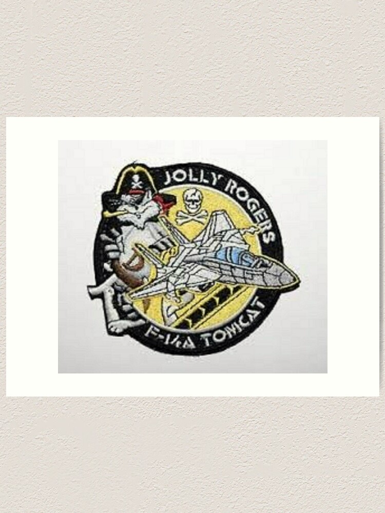 "US Navy Tomcat VF-84 Jolly Roger F-14A Patch Sticker" Art Print for ...