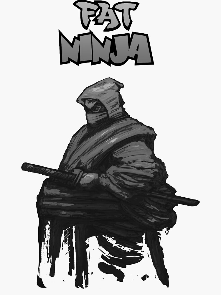 "Fat Ninja" Sticker for Sale by kevinmayle | Redbubble