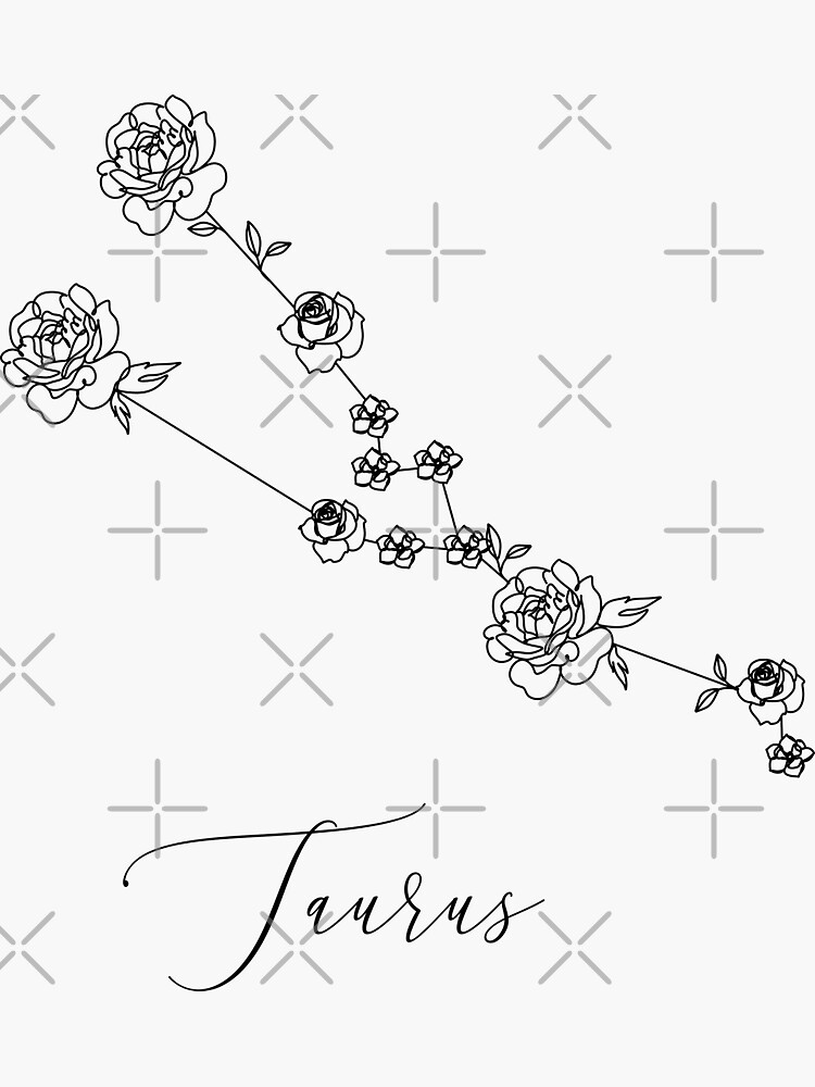 "Taurus zodiac constellations line drawing. Line art" Sticker by ...