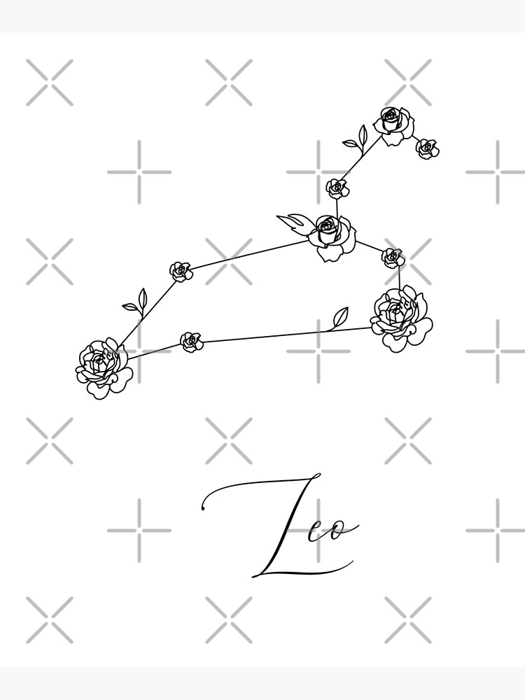 "Leo zodiac line drawing. leo line drawing art. Flower constellations ...