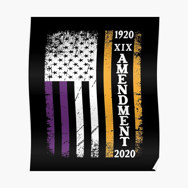 "Women Centennial Suffragette 12th XIX Amendment US Flag" Poster for ...