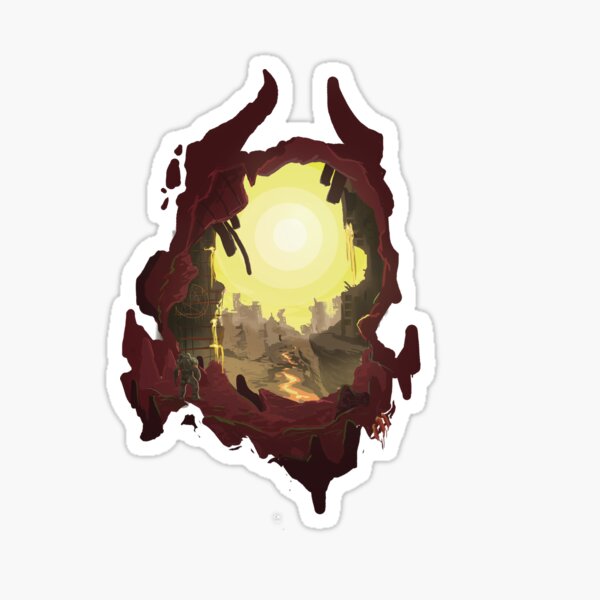"Doomed Earth :Doom Eternal" Sticker for Sale by vertei | Redbubble