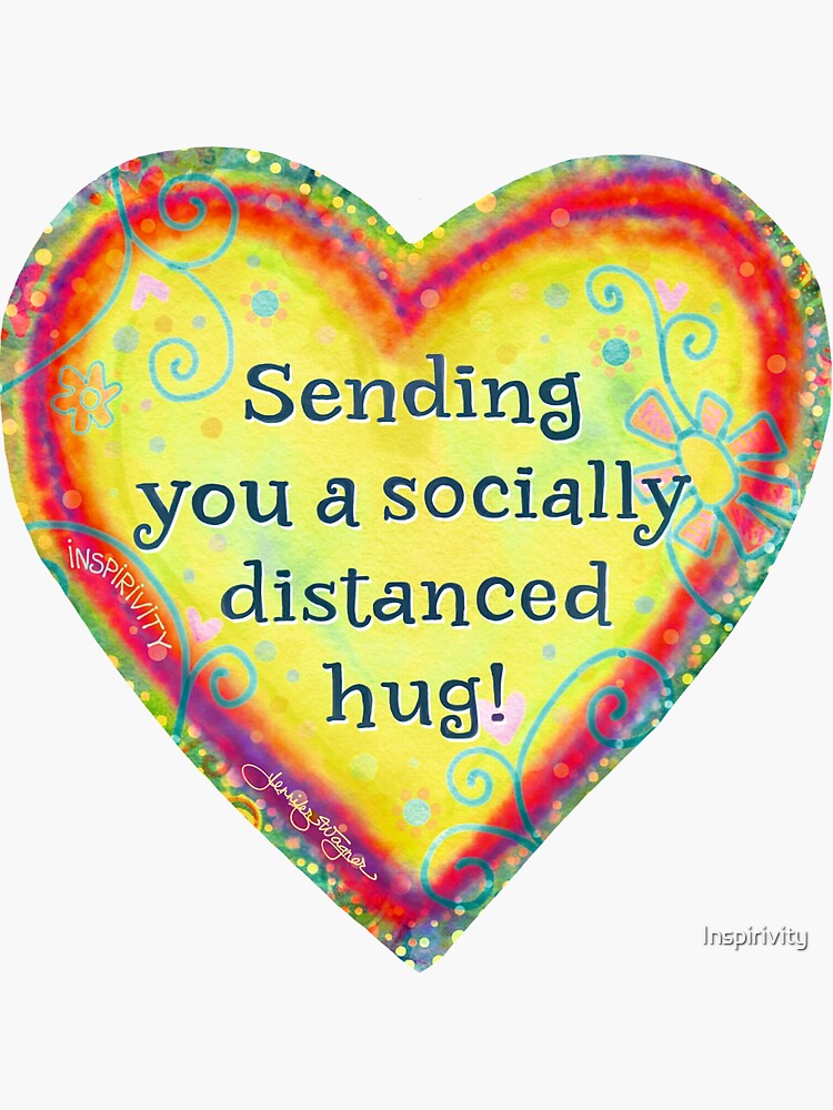 "Socially Distanced Hug" Sticker for Sale by Inspirivity | Redbubble