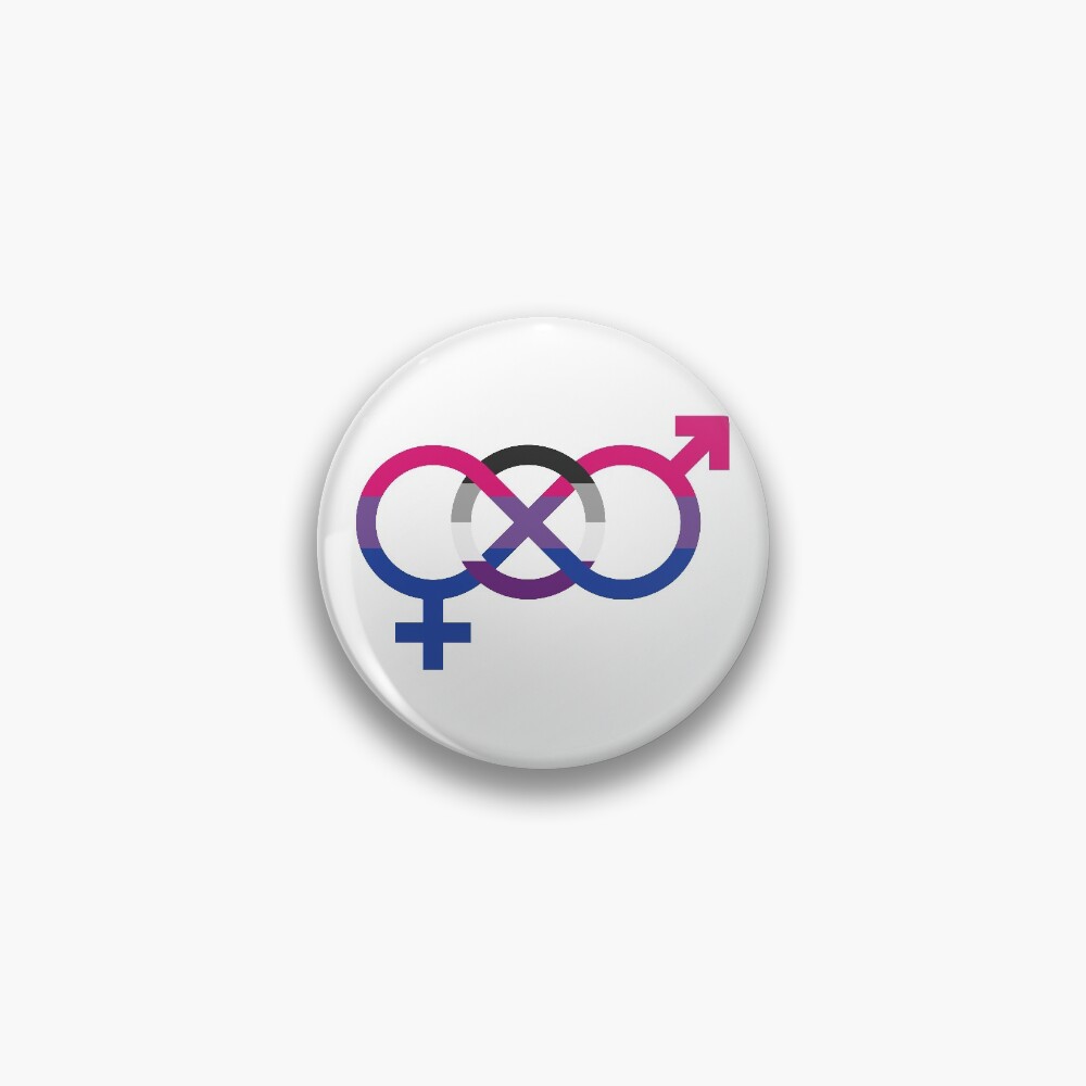 "bi & ace, interlocking symbols with asexual and bisexual flags" Pin ...