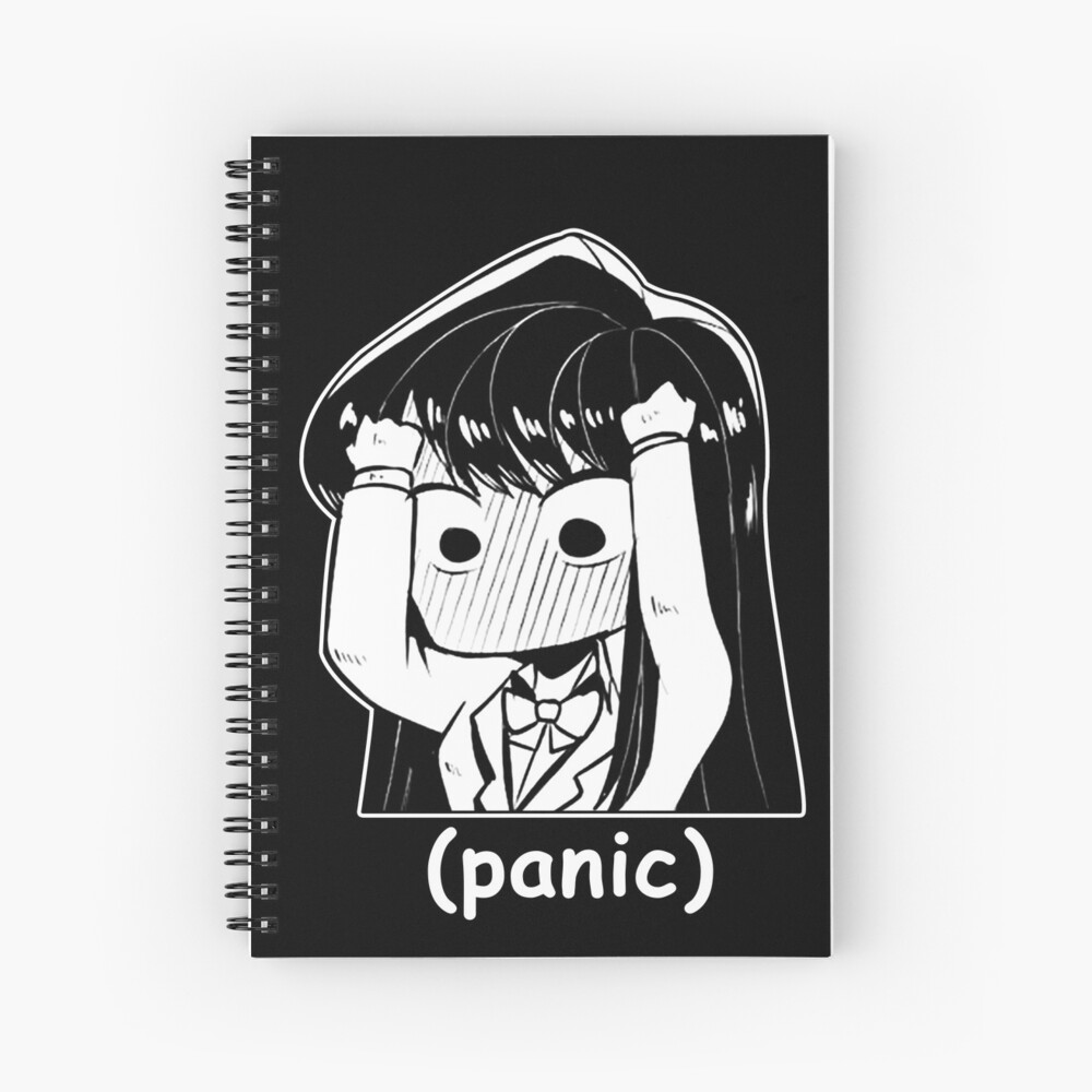 "Funny Manga Panic Chibi Komi San Meme" Spiral Notebook for Sale by ...