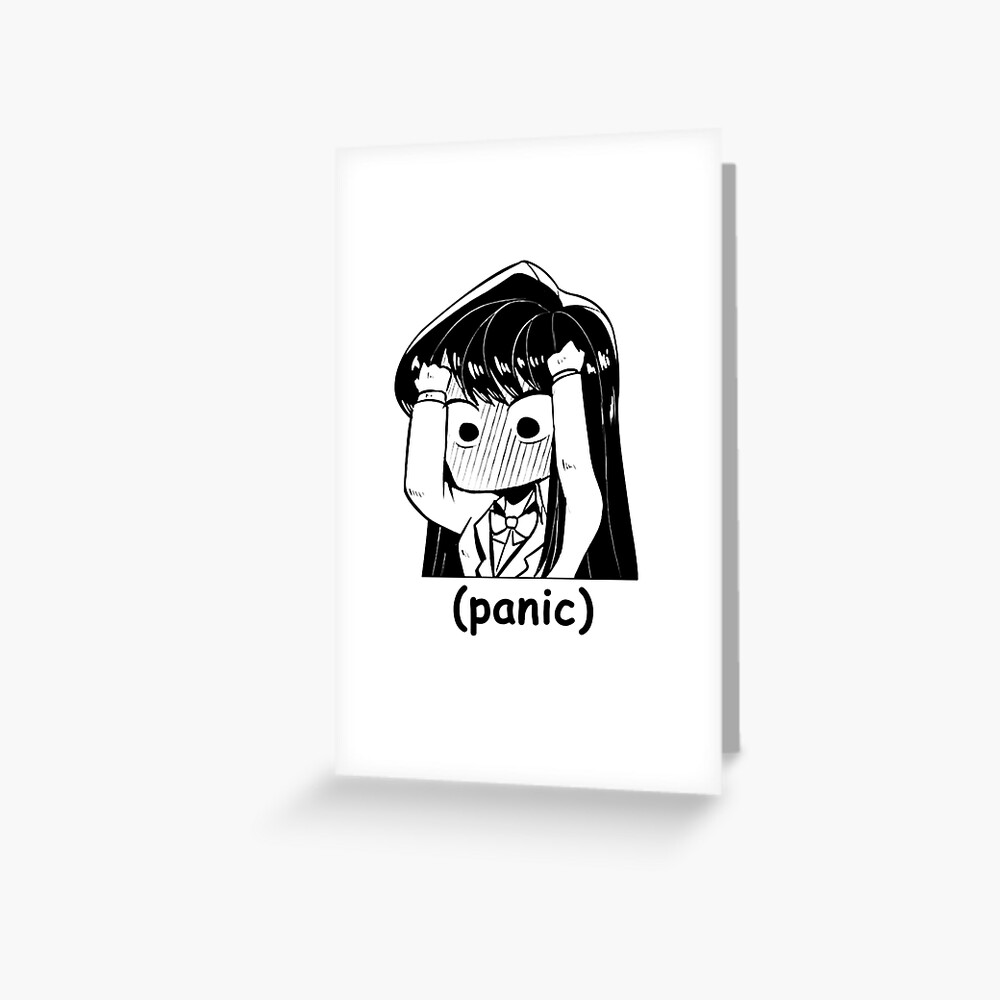 "Funny Manga Panic Chibi Komi San Meme" Greeting Card for Sale by ...
