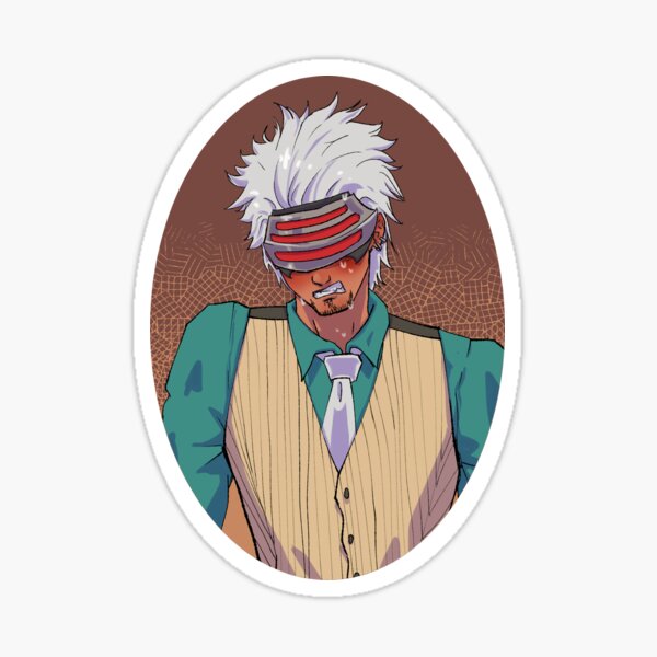"Ace Attorney - Godot (blush)" Sticker for Sale by vampirarts | Redbubble