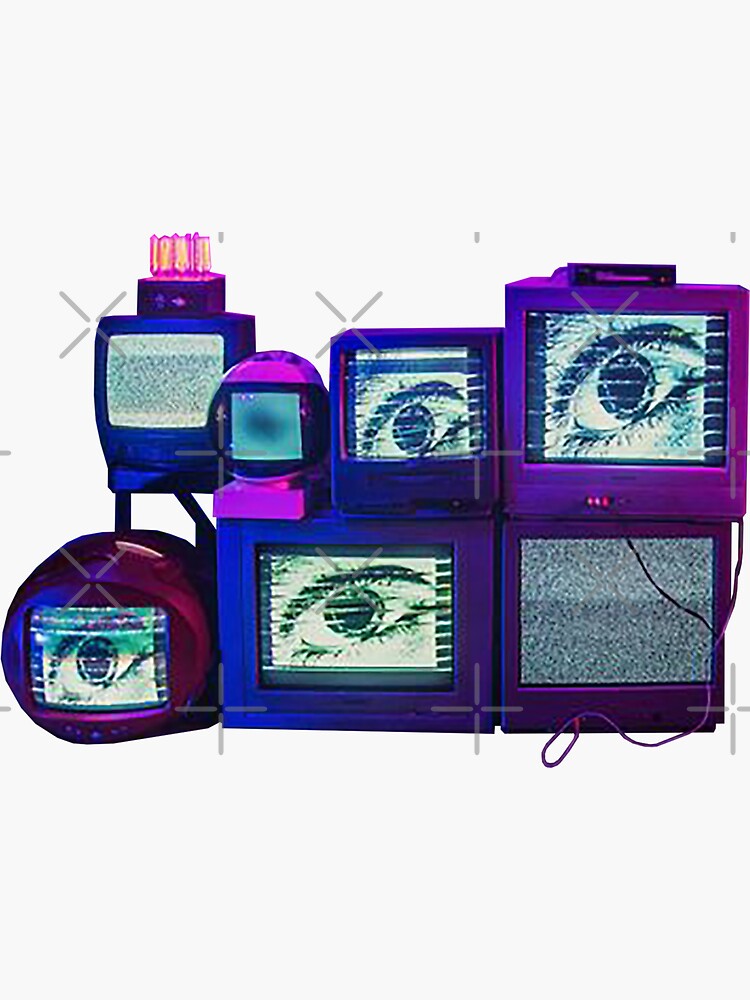 "Glitch Eye Aesthetic TV" Sticker for Sale by GiltchHorror | Redbubble