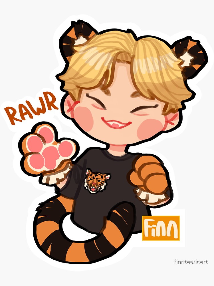 "Little Tiger Hoshi" Sticker for Sale by finntasticart | Redbubble