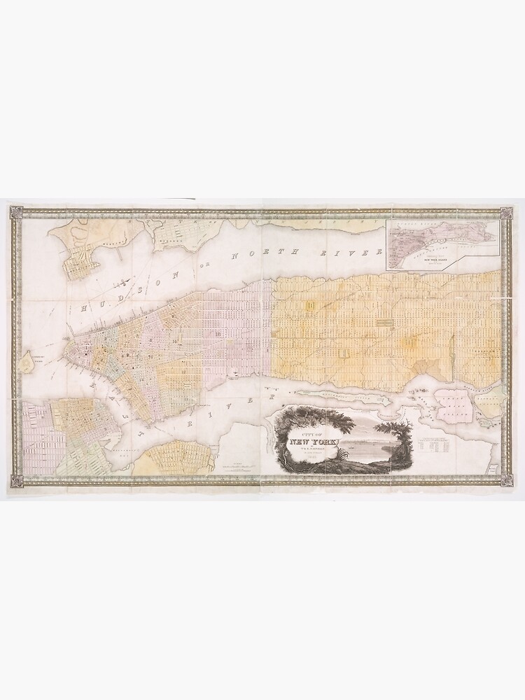 "Vintage Map of New York City (1845)" Art Print by BravuraMedia | Redbubble