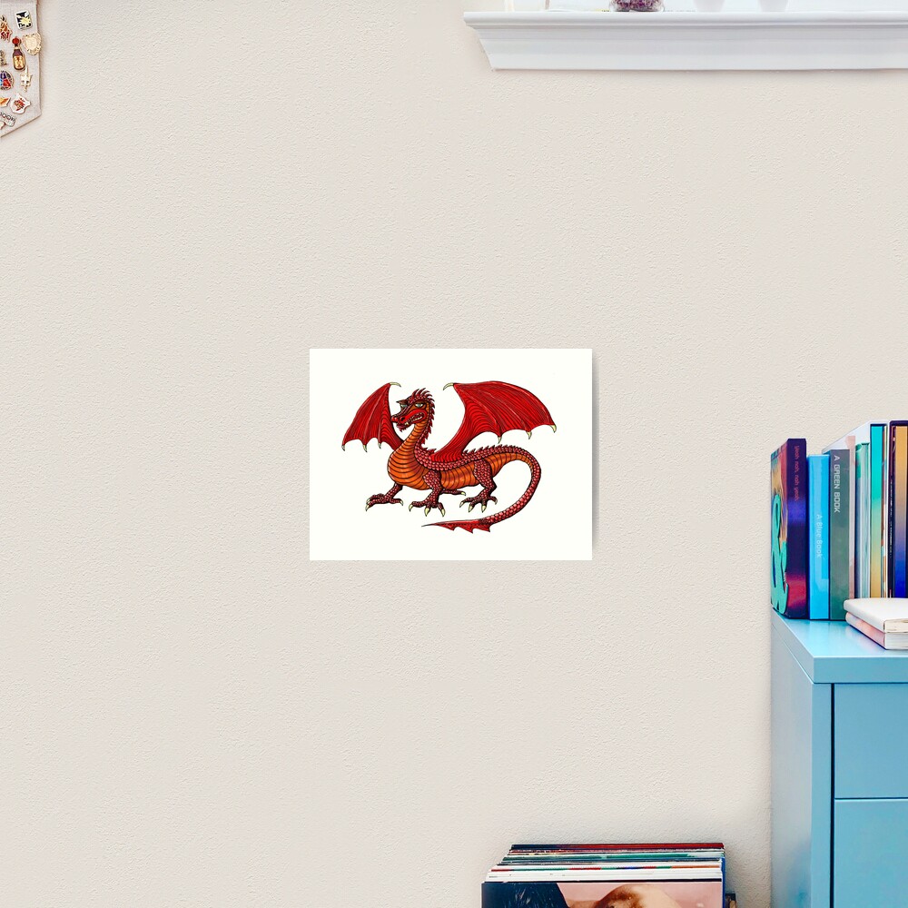 "Red Dragon cartoon drawing art" Art Print for Sale by vitaliy | Redbubble