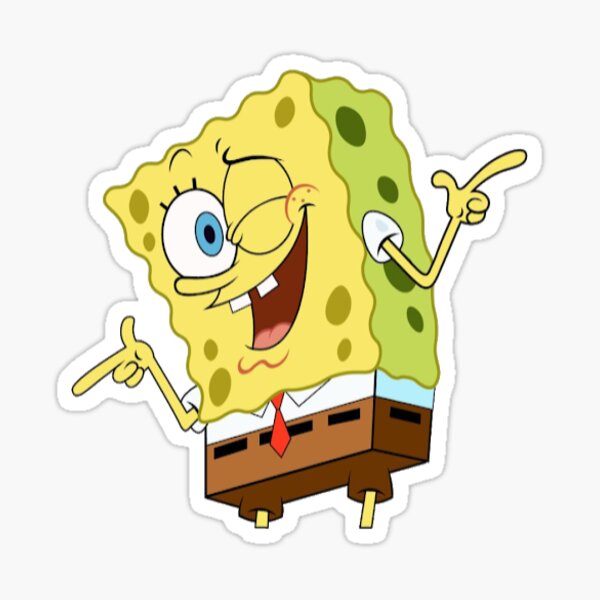 Spongebob Winking Sticker By Oliviak15 Redbubble