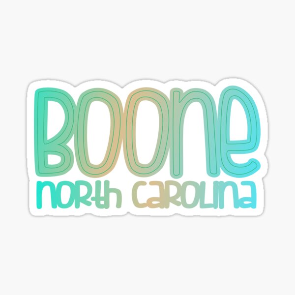 "Boone, NC Bubble Letters" Sticker for Sale by lillygprice | Redbubble