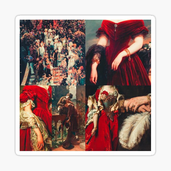 "Scarlet Party Aesthetic" Sticker by ChubyTheMermaid | Redbubble
