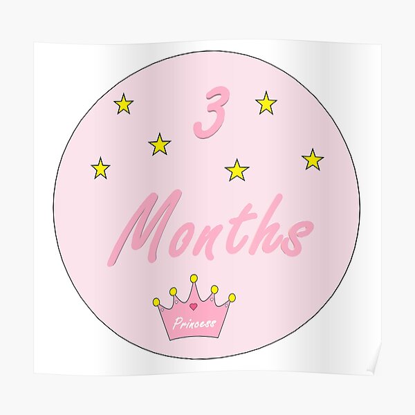 "3 Months Baby Months Sticker" Poster for Sale by superchele | Redbubble