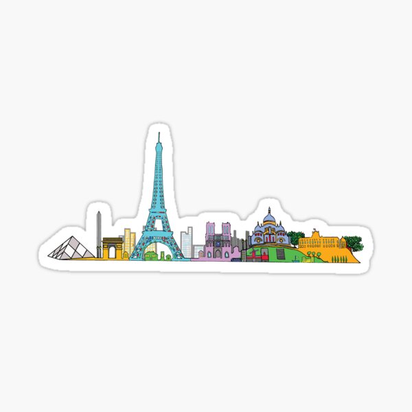 "Paris skyline" Sticker for Sale by drknice | Redbubble