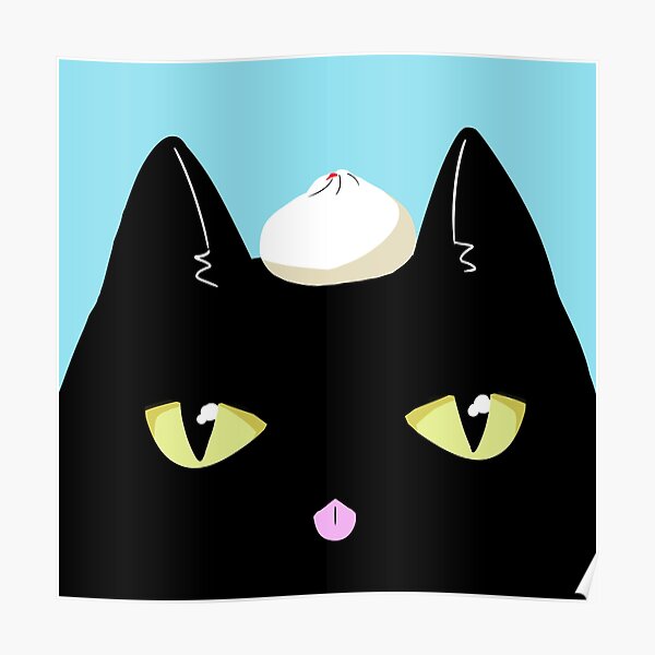 "Black Cat Dumpling" Poster by ryxzan | Redbubble