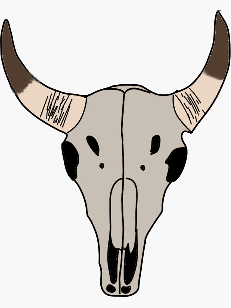 "Cow skull" Sticker by Hannahjax03 | Redbubble