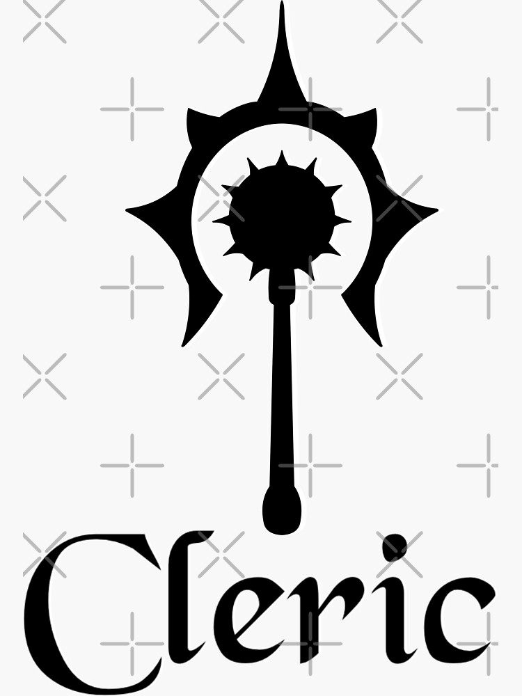 "Cleric Class Logo" Sticker by Sh34Butt3rArt | Redbubble
