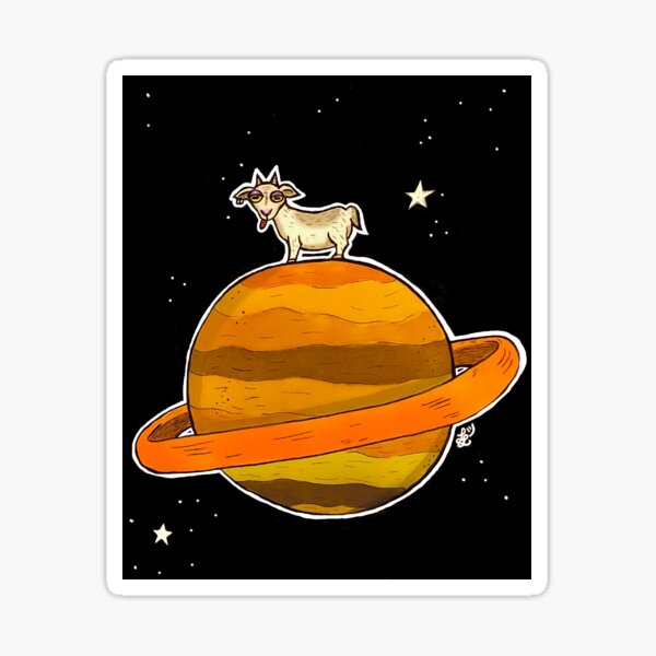 "Saturn Goat" Sticker by Lizzie-Landis | Redbubble